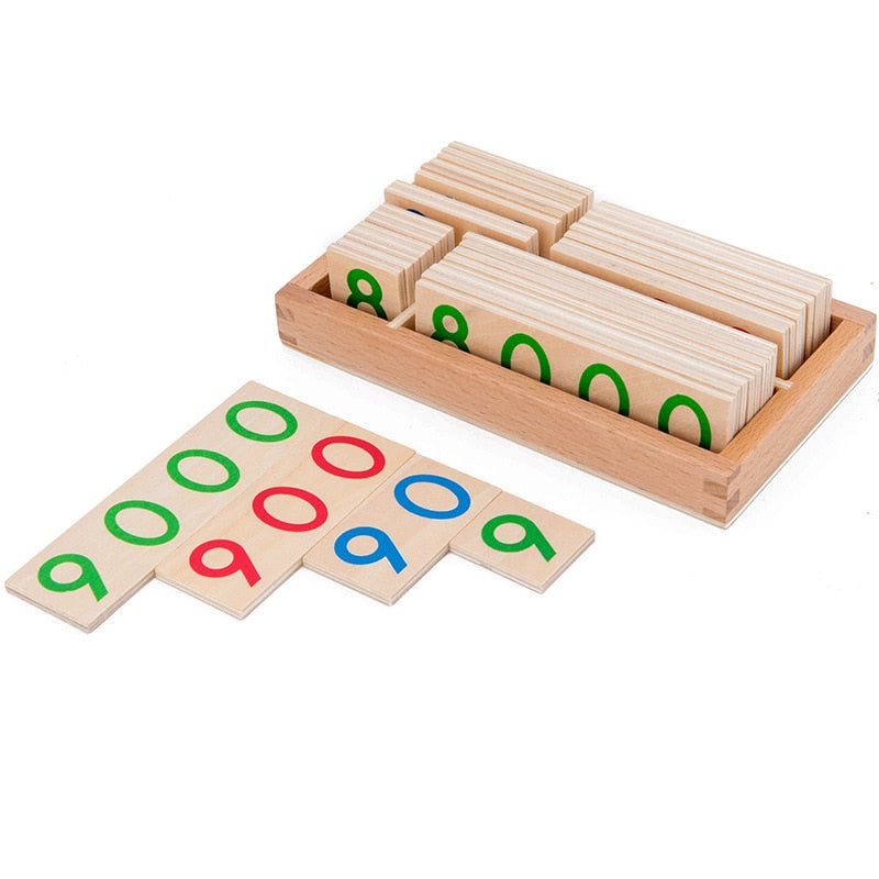 Montessori Small Wooden Number Cards With Box 1 9000 Montessori And