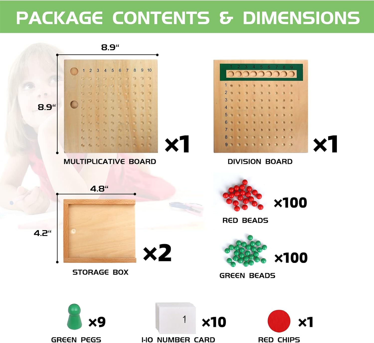 Montessori Multiplication and Division Board Game with Beads ...